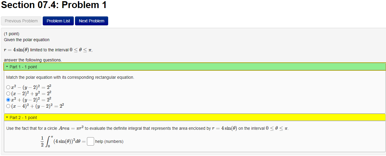 Solved Section 07.4: Problem 1 Previous Problem Problem List | Chegg.com