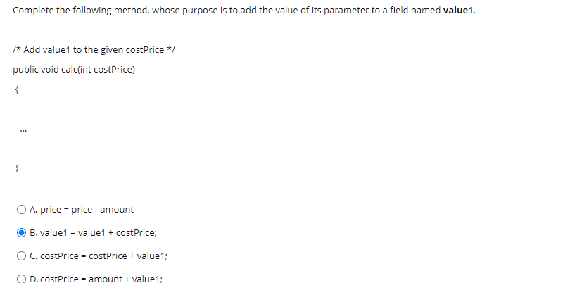 Solved Complete the following method, whose purpose is to | Chegg.com