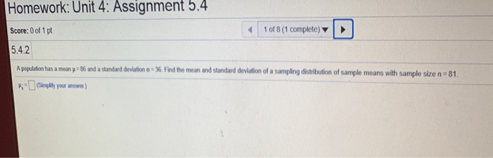 Solved Homework: Unit 4: Assignment 5.4 Score: 0 of 1 pt | Chegg.com