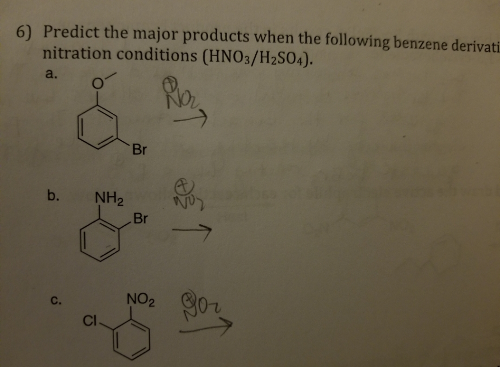 Solved Predict the major products of the ff benzene | Chegg.com