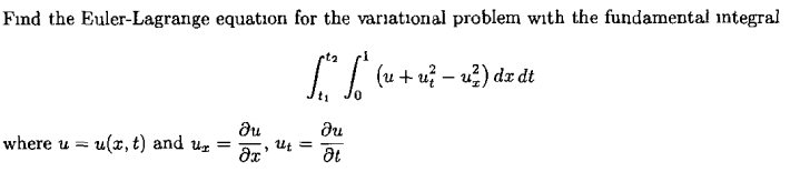 Solved Find The Euler Lagrange Equation For The Variational