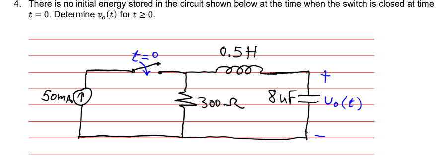 Solved There is no initial energy stored in the circuit | Chegg.com