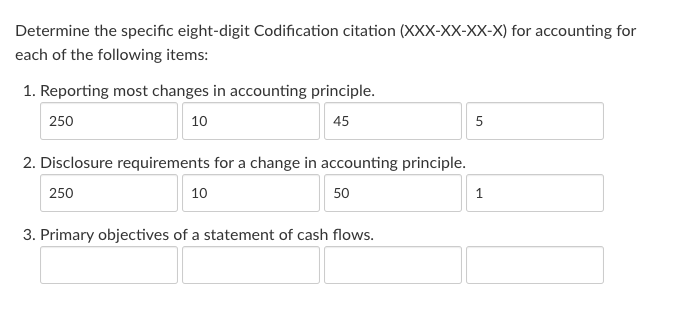 Solved Determine the specific eight-digit Codification | Chegg.com