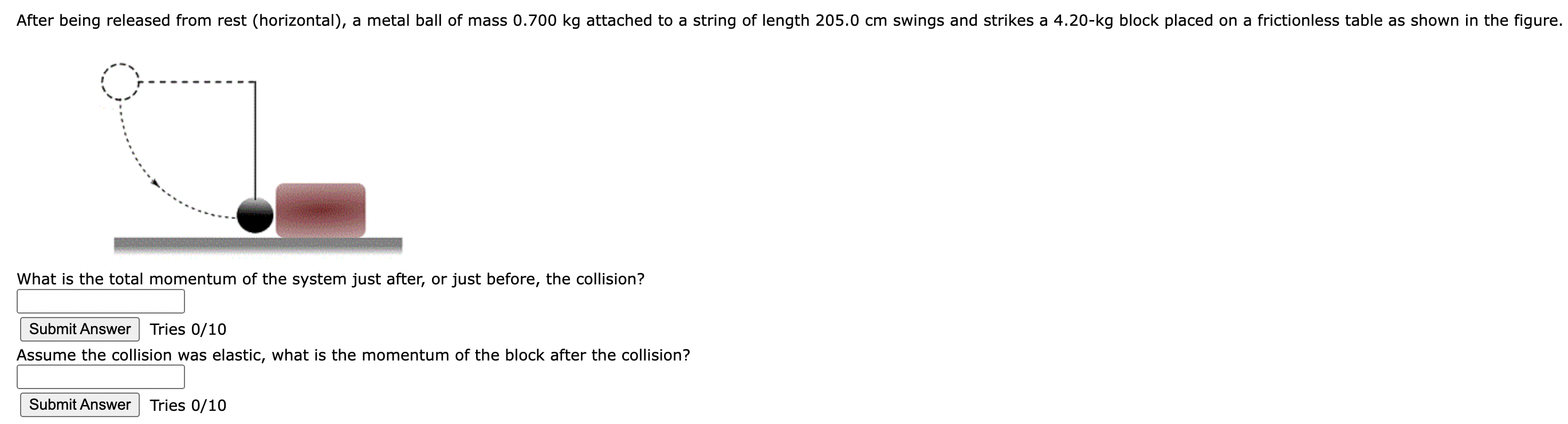Solved What is the total momentum of the system just after, | Chegg.com