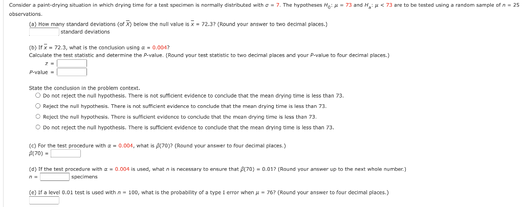 Solved oservations. (a) How many standard deviations (of Xˉ | Chegg.com