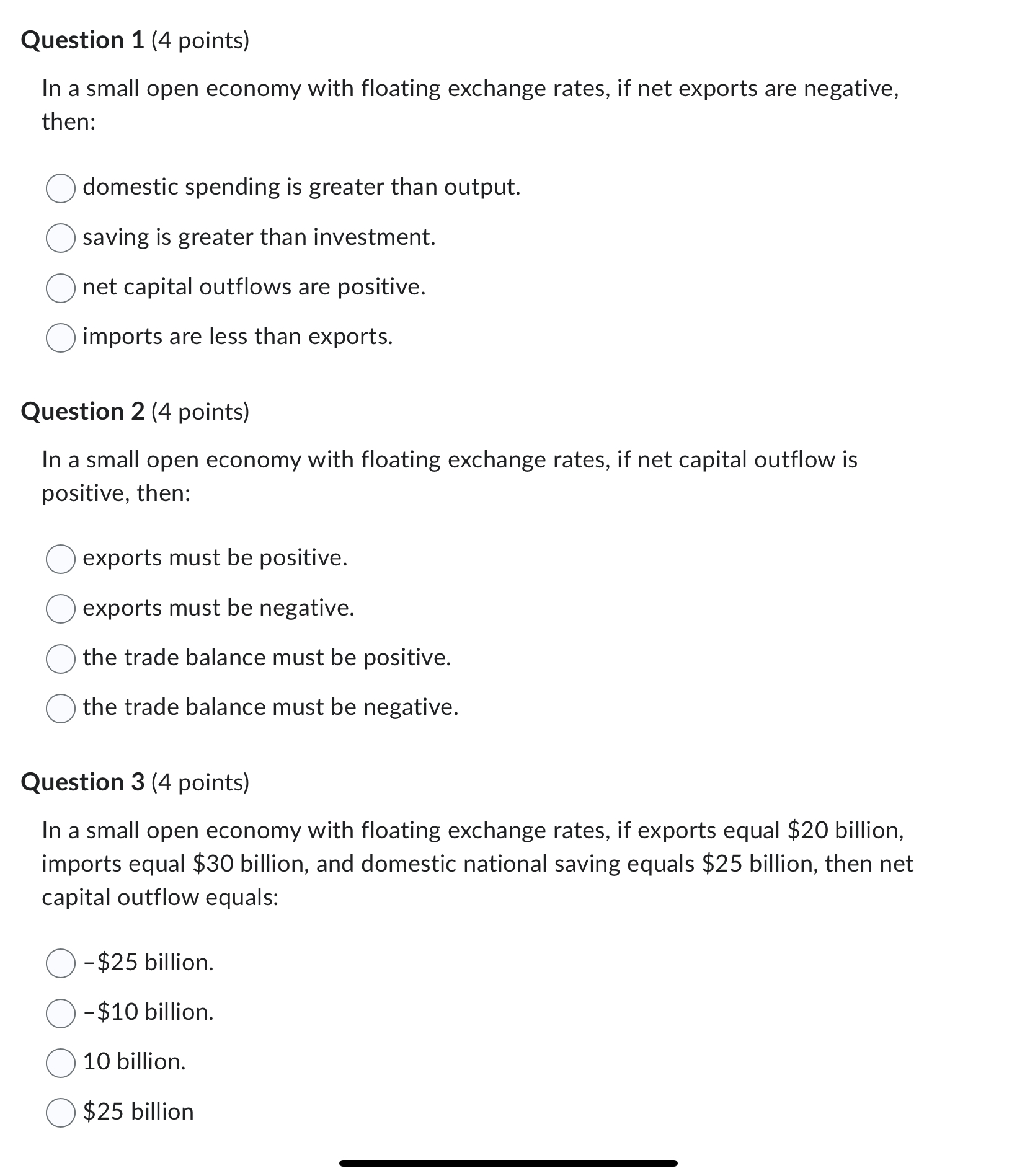 Solved Question 1 (4 ﻿points)In a small open economy with | Chegg.com