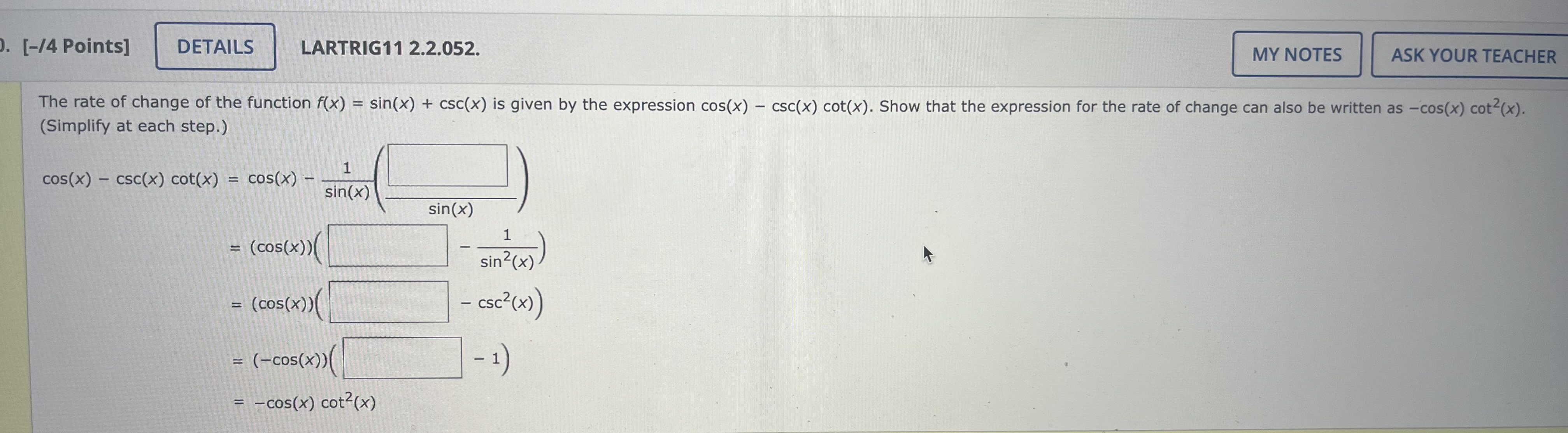 Solved (Simplify at each step.) | Chegg.com