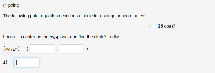 The following polar equation describes a circle in | Chegg.com