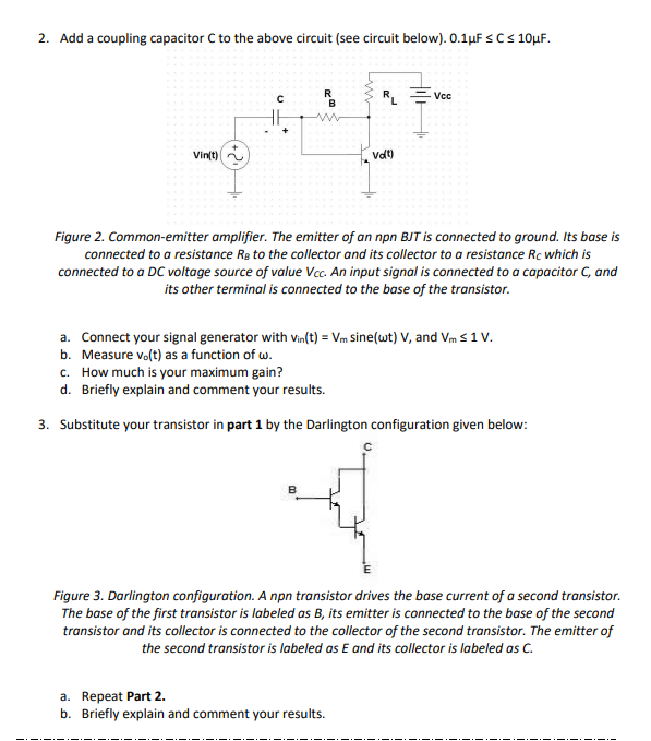 Solved 2. Add a coupling capacitor C to the above circuit | Chegg.com