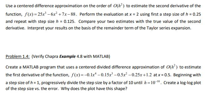 Solved Use A Centered Difference Approximation On The Order 1204