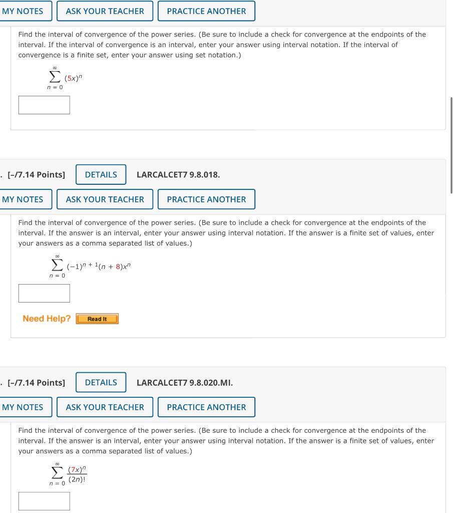 Solved Find the radius of convergence of the power series. | Chegg.com