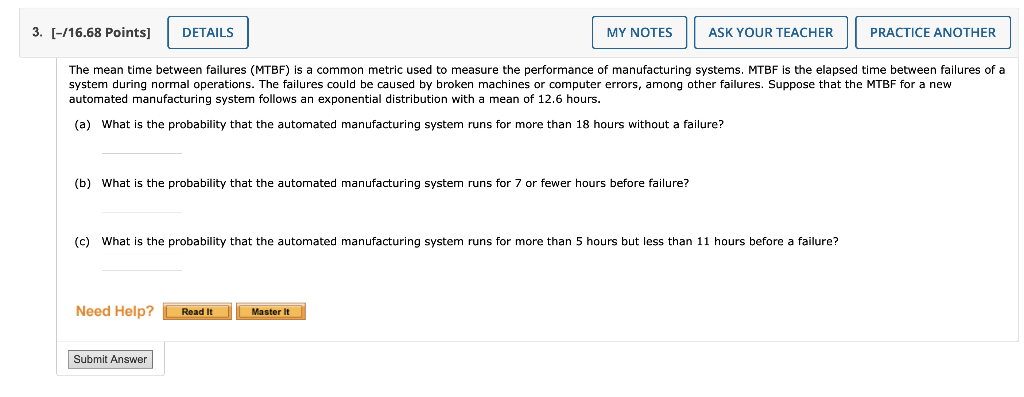 Solved The mean time between failures (MTBF) is a common | Chegg.com