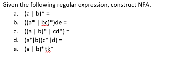 Solved Given the following regular expression, construct | Chegg.com