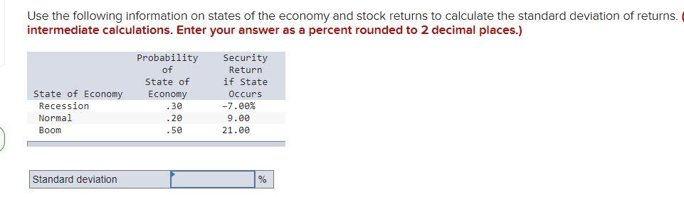 Solved Use the following information on states of the | Chegg.com