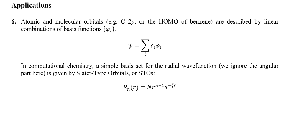 Solved Applications 6 Atomic And Molecular Orbitals E G C