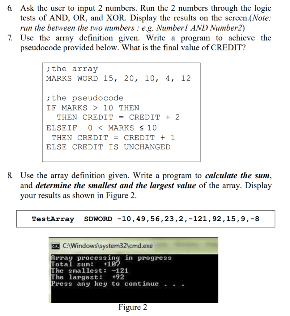 6. Ask the user to input 2 numbers. Run the 2 numbers | Chegg.com