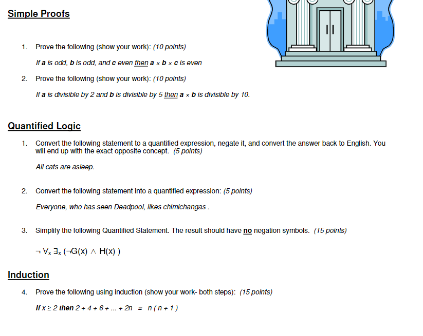 Solved Simple Proofs DI 1. Prove the following (show your | Chegg.com