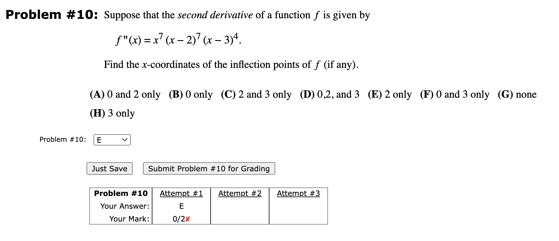 Solved Problem \# 10: Suppose that the second derivative of | Chegg.com Solved Problem \# 10: Suppose that the second derivative of | Chegg.com