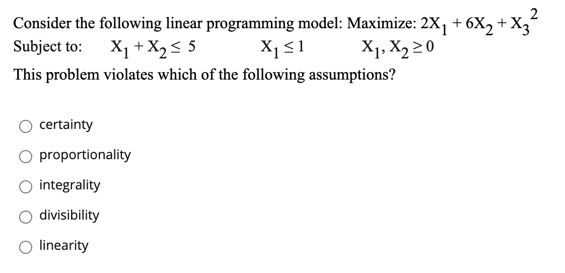 Solved 2 Consider the following linear programming model: | Chegg.com