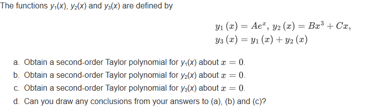 Solved The functions y1(x),y2(x) and y3(x) are defined by | Chegg.com