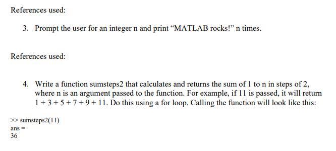 Solved References used: 3. Prompt the user for an integer n | Chegg.com