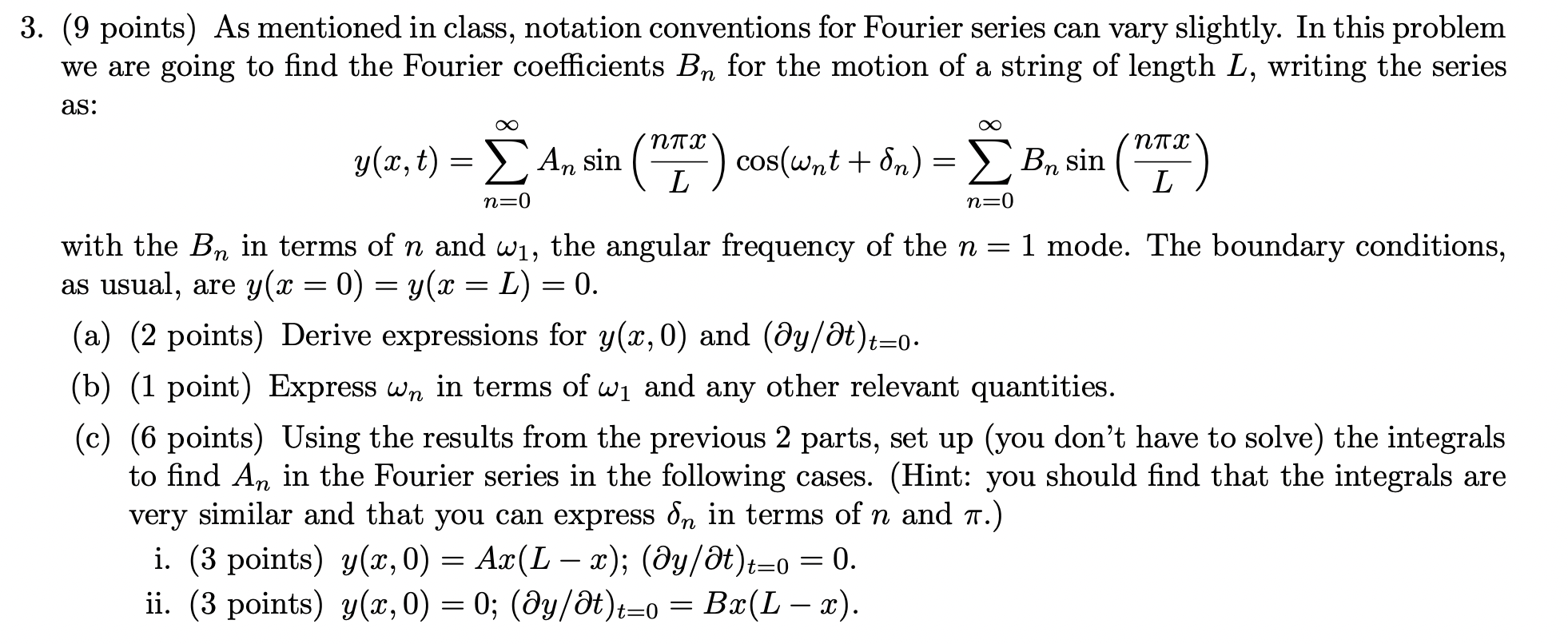 Solved 3. (9 points) As mentioned in class, notation | Chegg.com