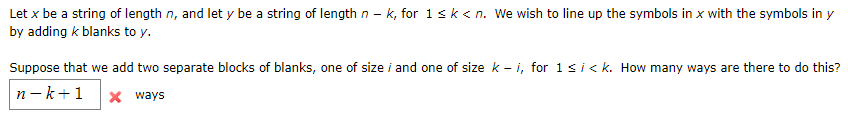 Solved Let x be a string of length n, and let y be a string | Chegg.com
