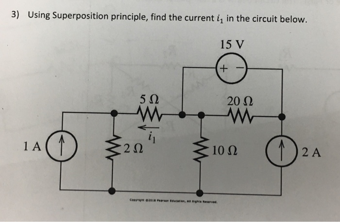 Solved 3) Using Superposition principle, find the current i1 | Chegg.com