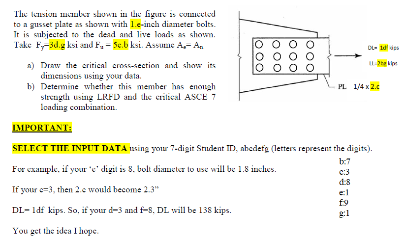 Solved The tension member shown in the figure is connected | Chegg.com