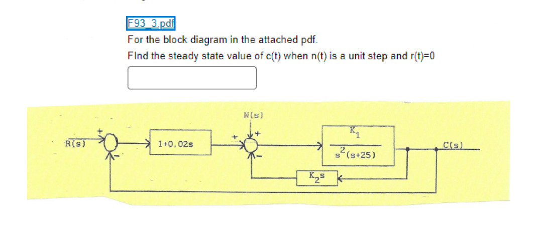 Solved For the block diagram in the attached pdf. FInd the | Chegg.com