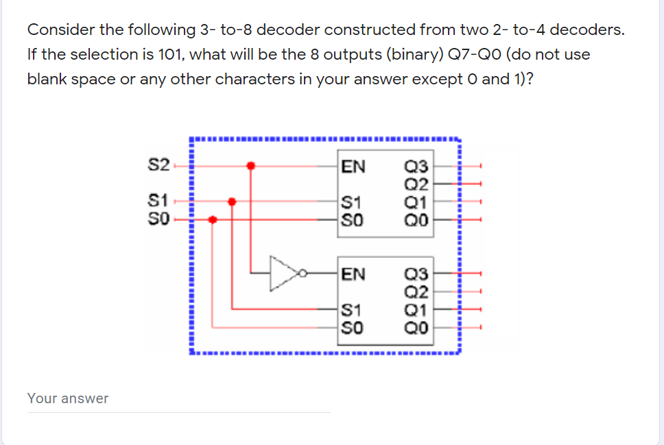 Solved Consider the following 3-to-8 decoder constructed | Chegg.com