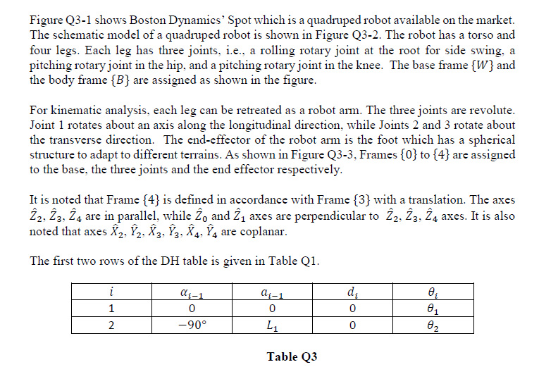Solved Figure Q3-1 shows Boston Dynamics' Spot which is a | Chegg.com