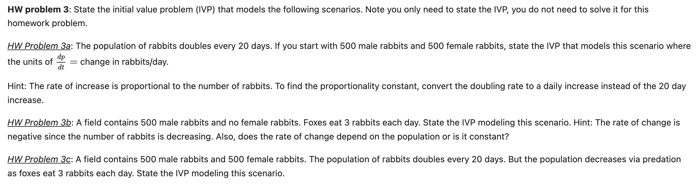 Solved HW problem 3: State the initial value problem (IVP) | Chegg.com