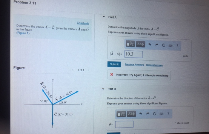 Solved Problem 3.11 Part A Constants Determine the vector A | Chegg.com