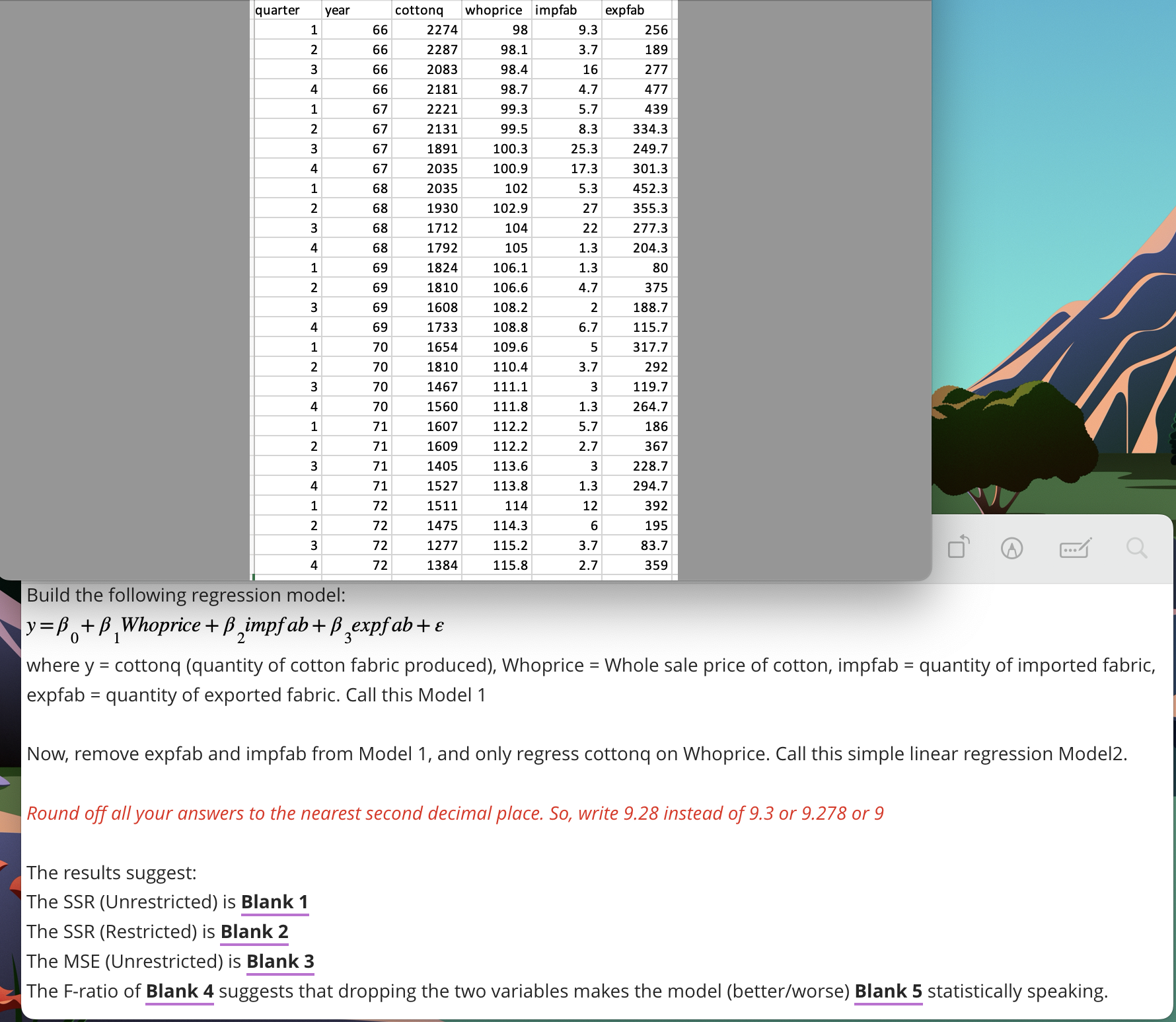 Solved Build the following regression model:y=B, + | Chegg.com