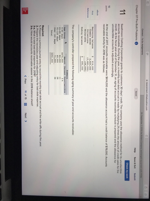Solved To Do Chapter 07 Pre-Built Problems Help Save & Exit | Chegg.com