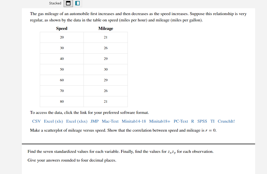 Solved The gas mileage of an automobile first increases and | Chegg.com
