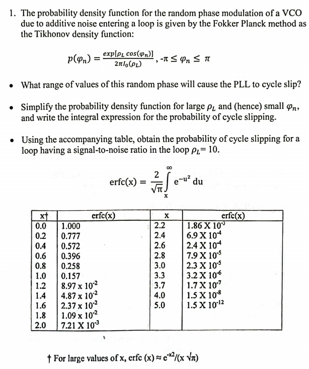 1. The probability density function for the random | Chegg.com