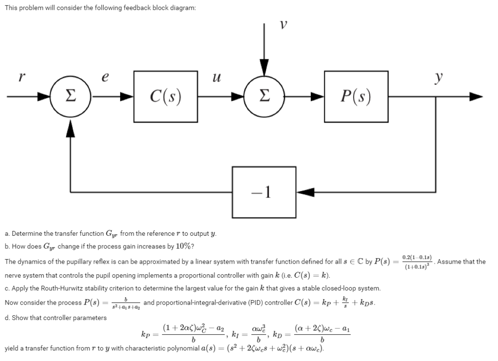 Solved This problem will consider the following feedback | Chegg.com