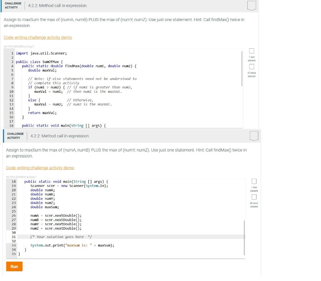 Solved Assign To Maxsum The Max Of Numa Numb Plus The Max 5406