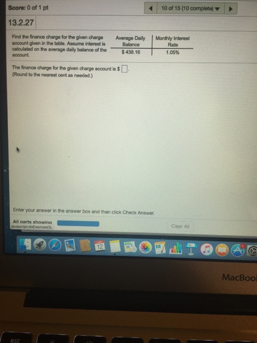 Solved Find the finance charge for the given charge account | Chegg.com