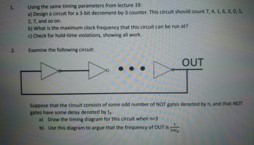 Solved Using the same timing parameters from lecture 19: a) | Chegg.com