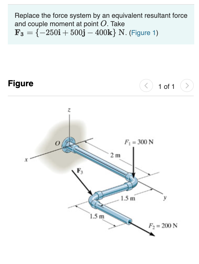Solved Replace the force system by an equivalent resultant | Chegg.com