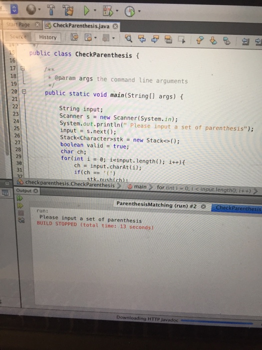 Solved Page 의 ScheckParenthesis.javao Page | Chegg.com