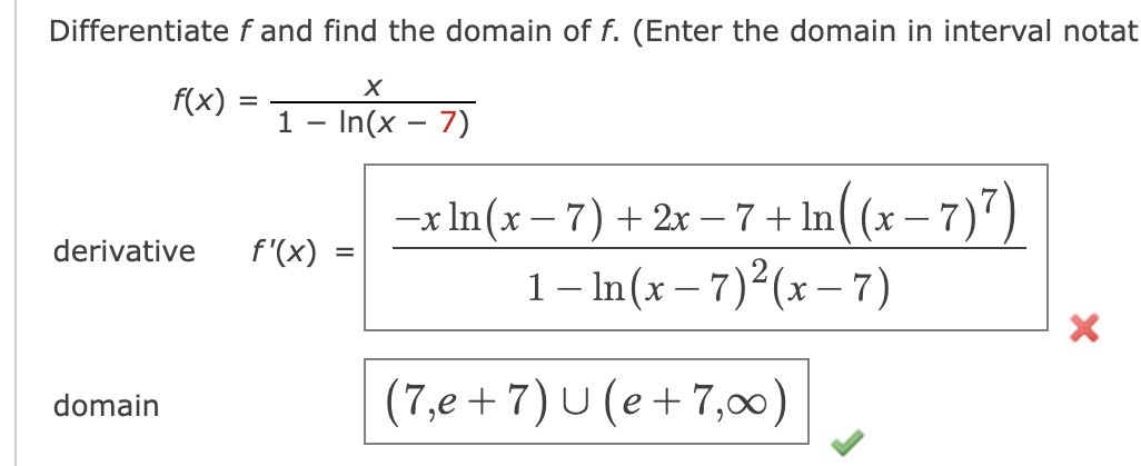 Solved Differentiate f ﻿and find the domain of f. (Enter the | Chegg.com