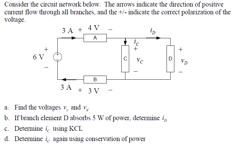 Solved Consider the circuit network below. The arrows | Chegg.com