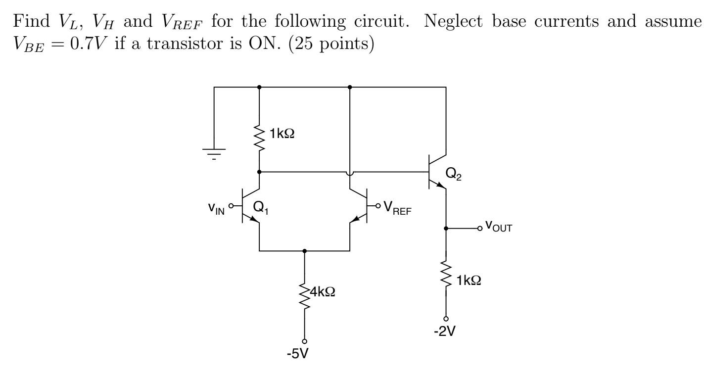 Find VỊ, VH and VREF for the following circuit. | Chegg.com