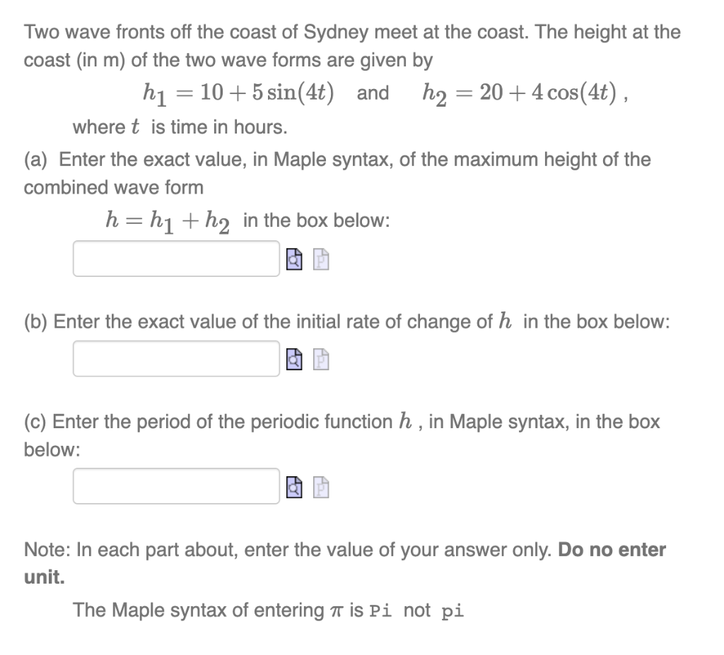 Solved Two wave fronts off the coast of Sydney meet at the | Chegg.com