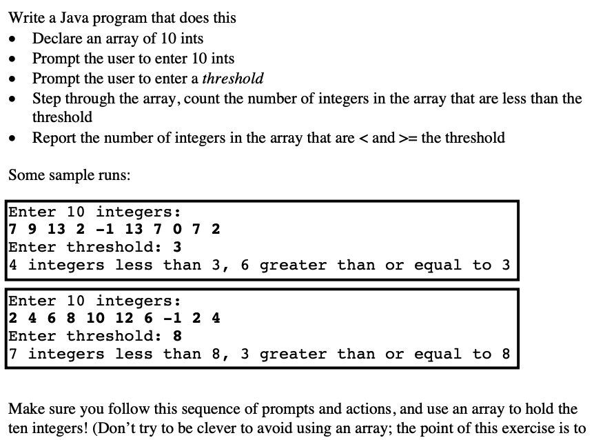 Solved . 0 Write a Java program that does this Declare an | Chegg.com