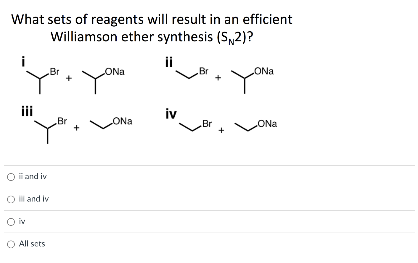 Solved What sets of reagents will result in an efficient | Chegg.com